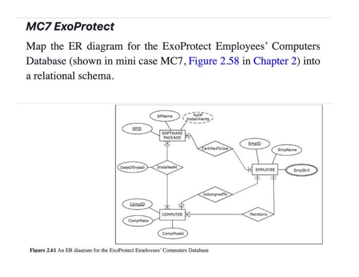 Solved MC7 ExoProtect Map the ER diagram for the ExoProtect | Chegg.com