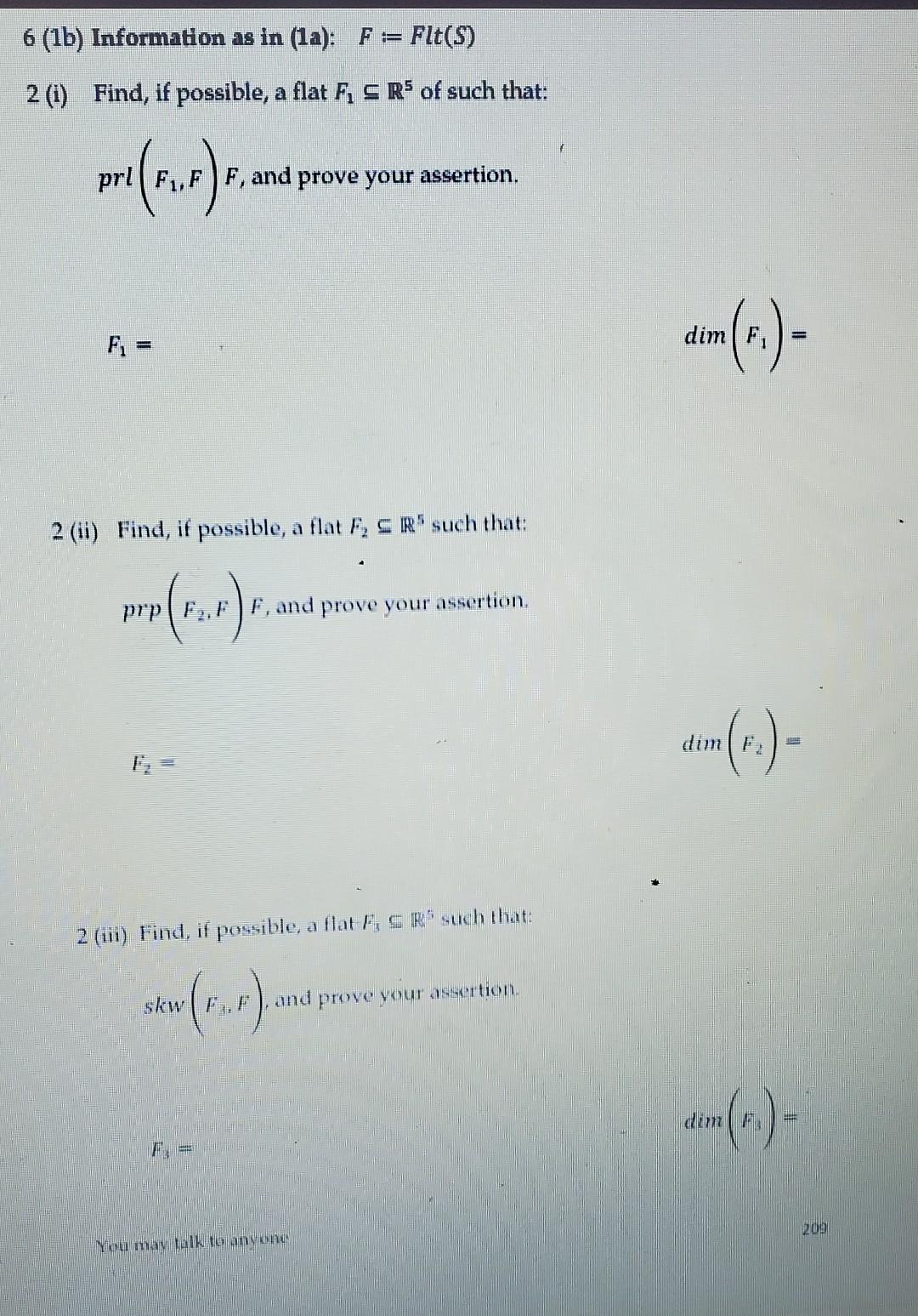 Solved 6 (1b) Information as in (la): F = Flt(S) 2 (i) Find, | Chegg.com