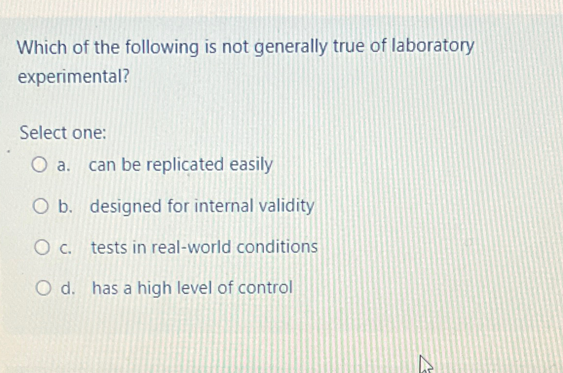 Solved Which of the following is not generally true of | Chegg.com