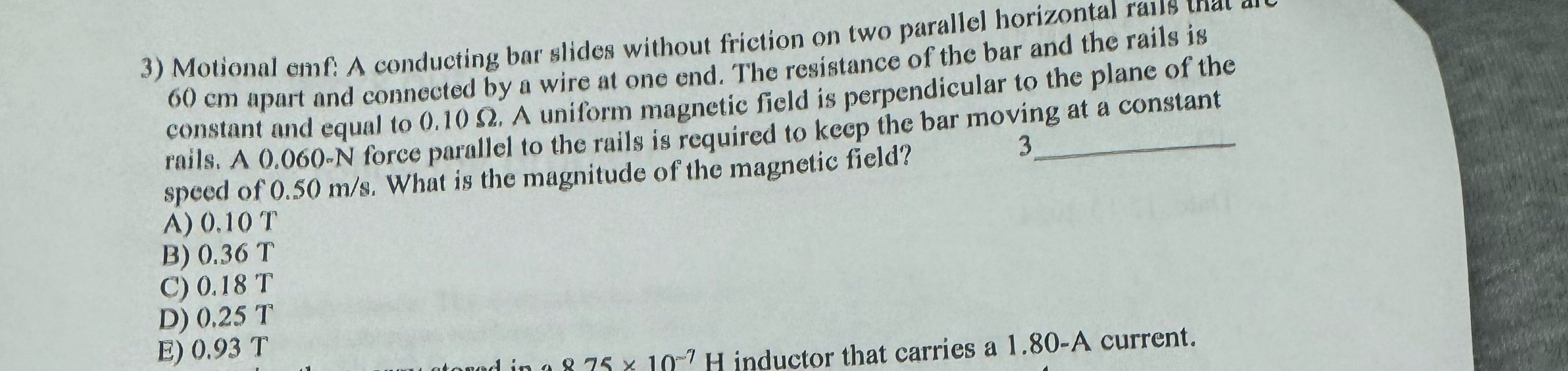 Solved Motional emf: A conducting bar slides without | Chegg.com