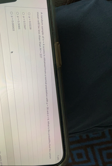 Solved A random sample of n=4 ﻿scores is obtained from a | Chegg.com