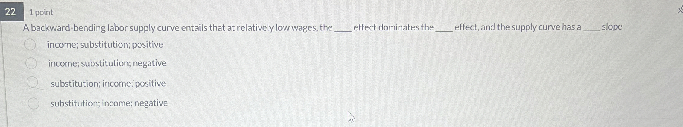 Solved 221 ﻿pointA backward-bending labor supply curve | Chegg.com
