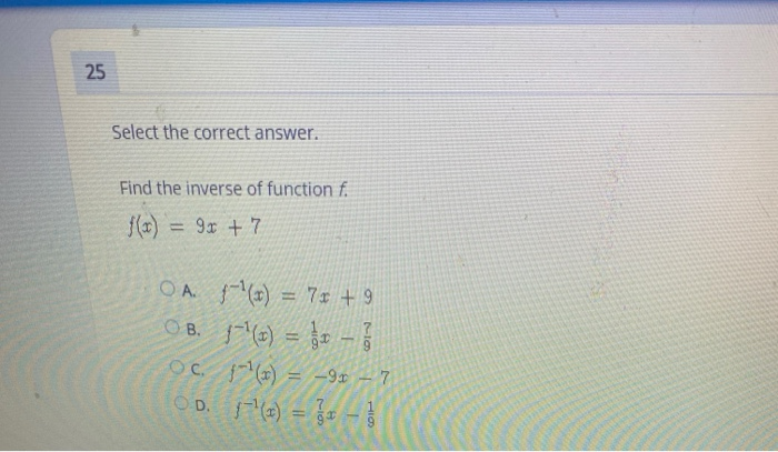 Solved Which of the following represents a function? OA. | Chegg.com