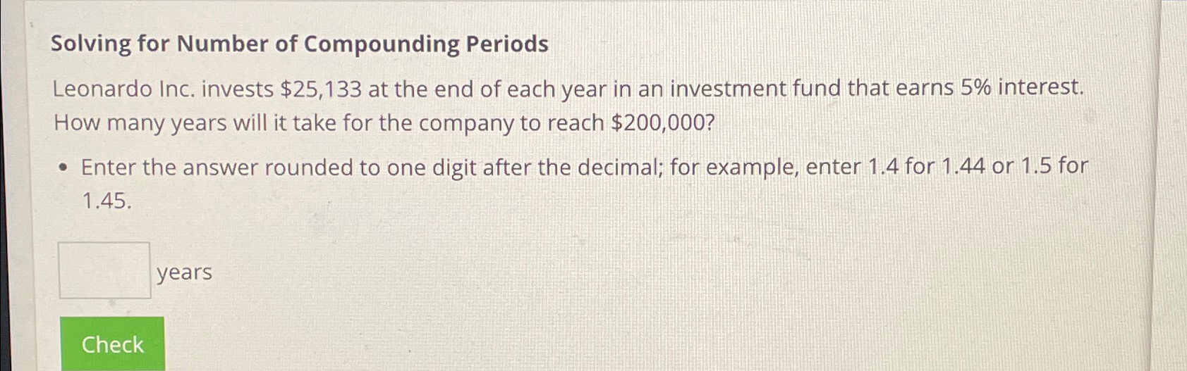 Solved Solving for Number of Compounding PeriodsLeonardo | Chegg.com