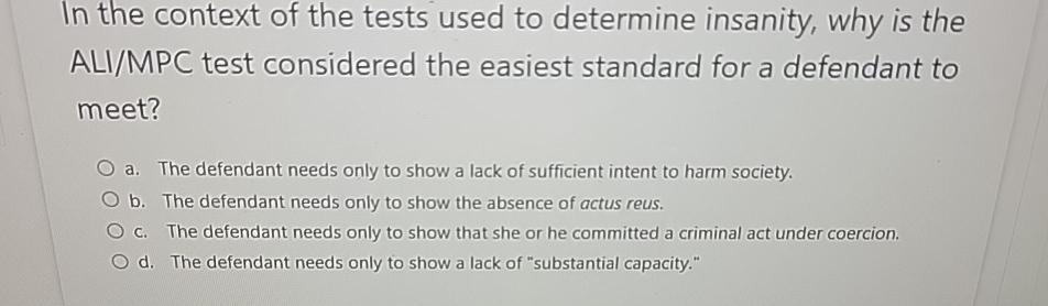 Solved In the context of the tests used to determine | Chegg.com