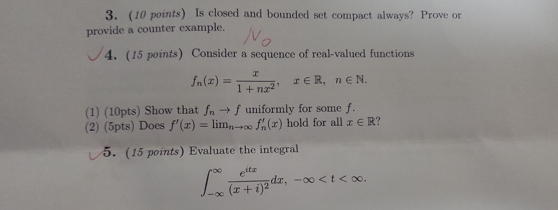 Solved 3.(10 ﻿points) ﻿Is closed and bounded set compact | Chegg.com
