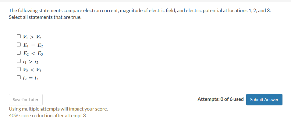 Solved The following statements compare electron current, | Chegg.com