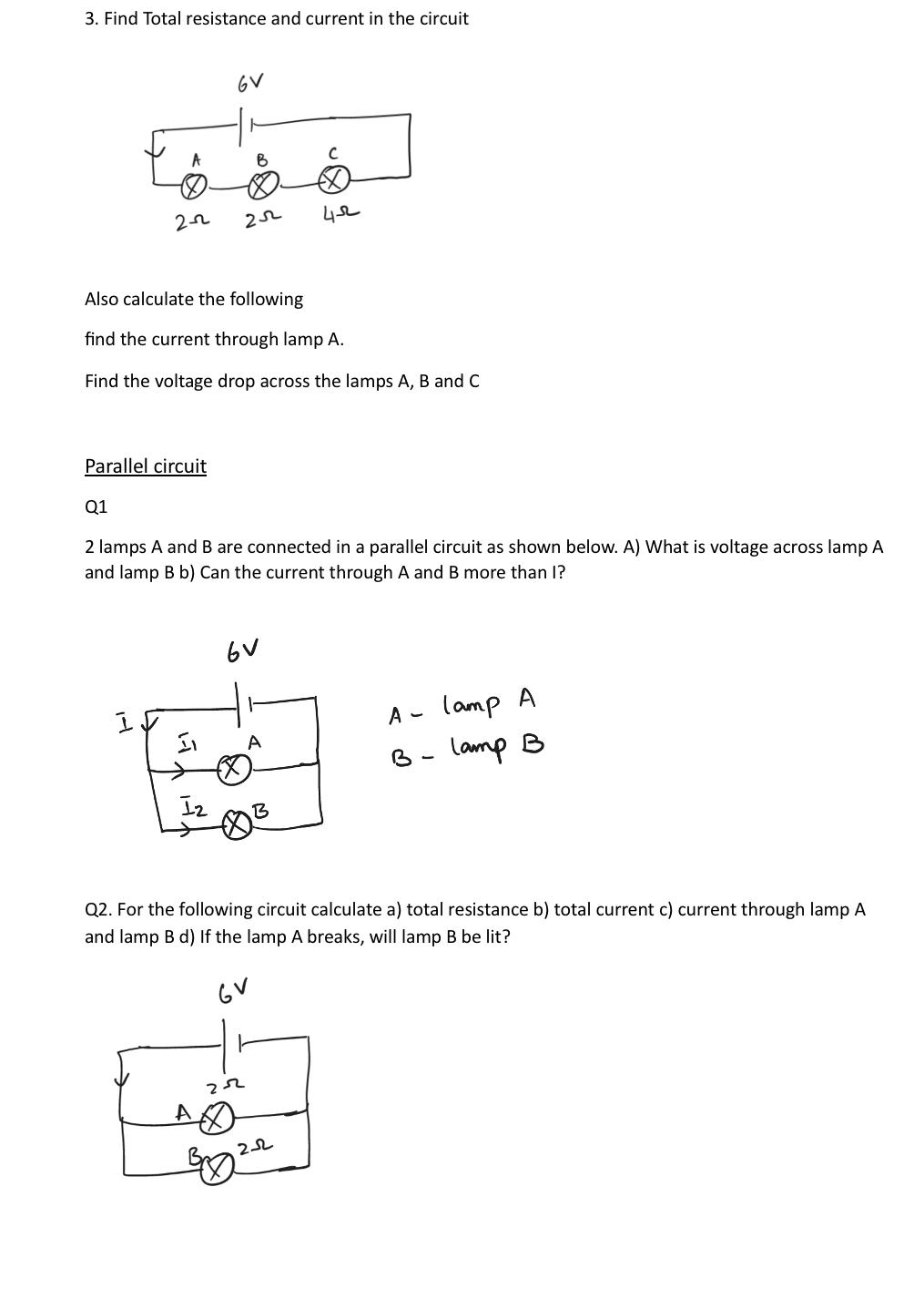 Solved Find Total Resistance And Current In The Circuitalso