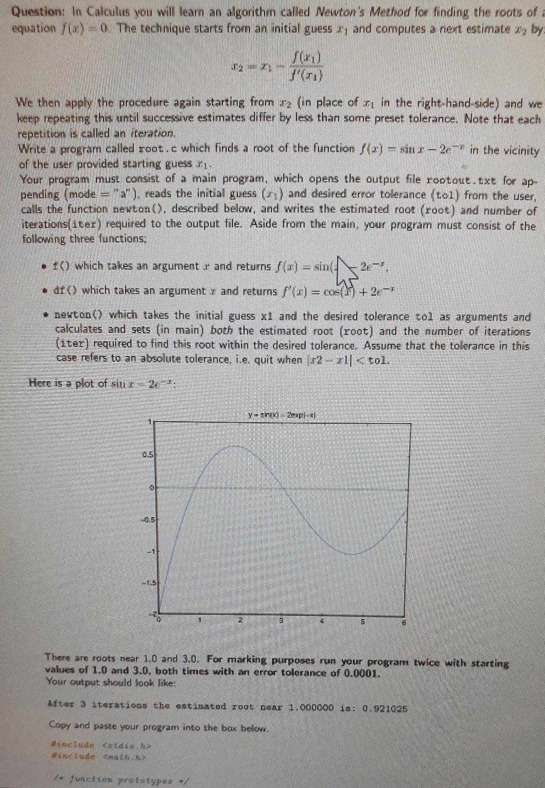 Solved Question: In Calculus you will learn an algorithm | Chegg.com