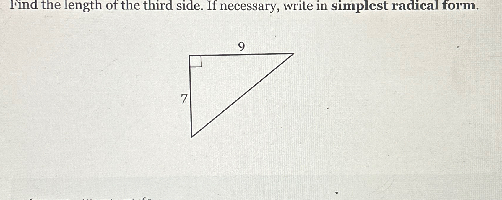 Solved Find the length of the third side. If necessary, | Chegg.com
