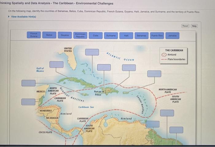Solved hinking Spatially and Data Analysis - The Caribbean - | Chegg.com