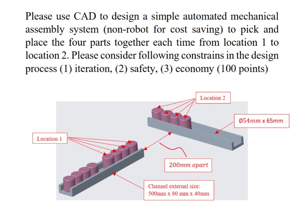 Please use CAD to design a simple automated | Chegg.com