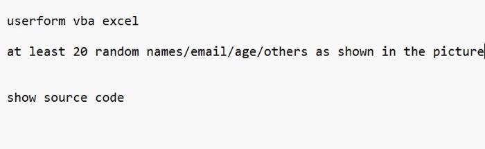 Solved userform vba excel at least 20 random | Chegg.com