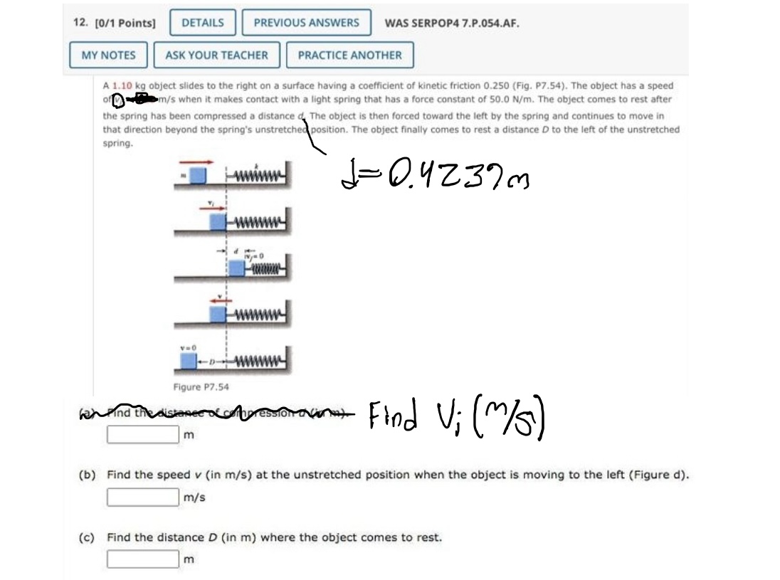 Solved A 1.10kg ﻿object slides to the right on a surface | Chegg.com