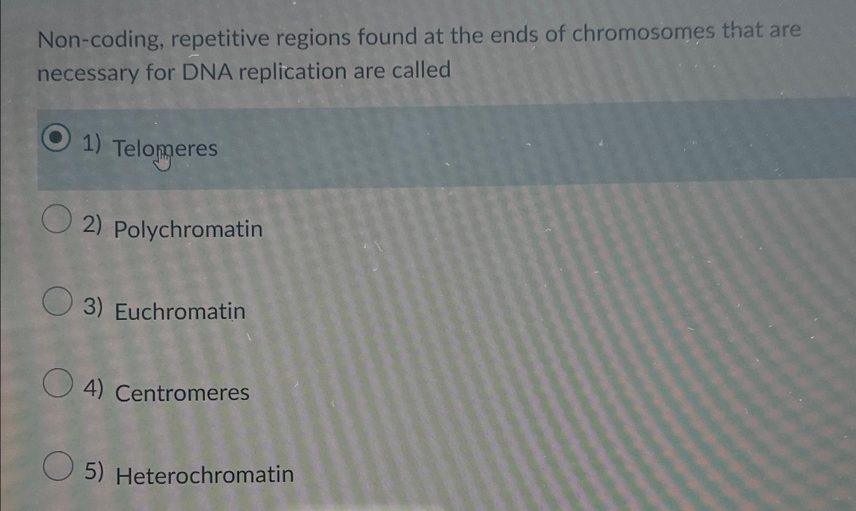 Solved Non-coding, repetitive regions found at the ends of | Chegg.com