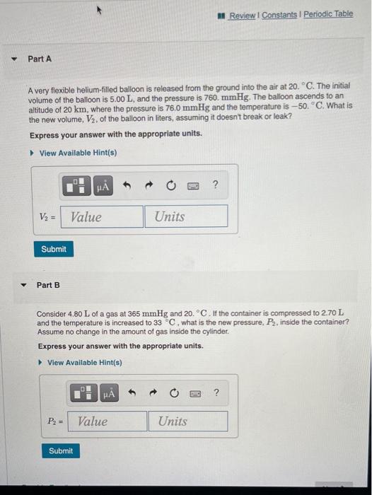 Solved A Review 1 Constants Periodic Table Part A A very | Chegg.com