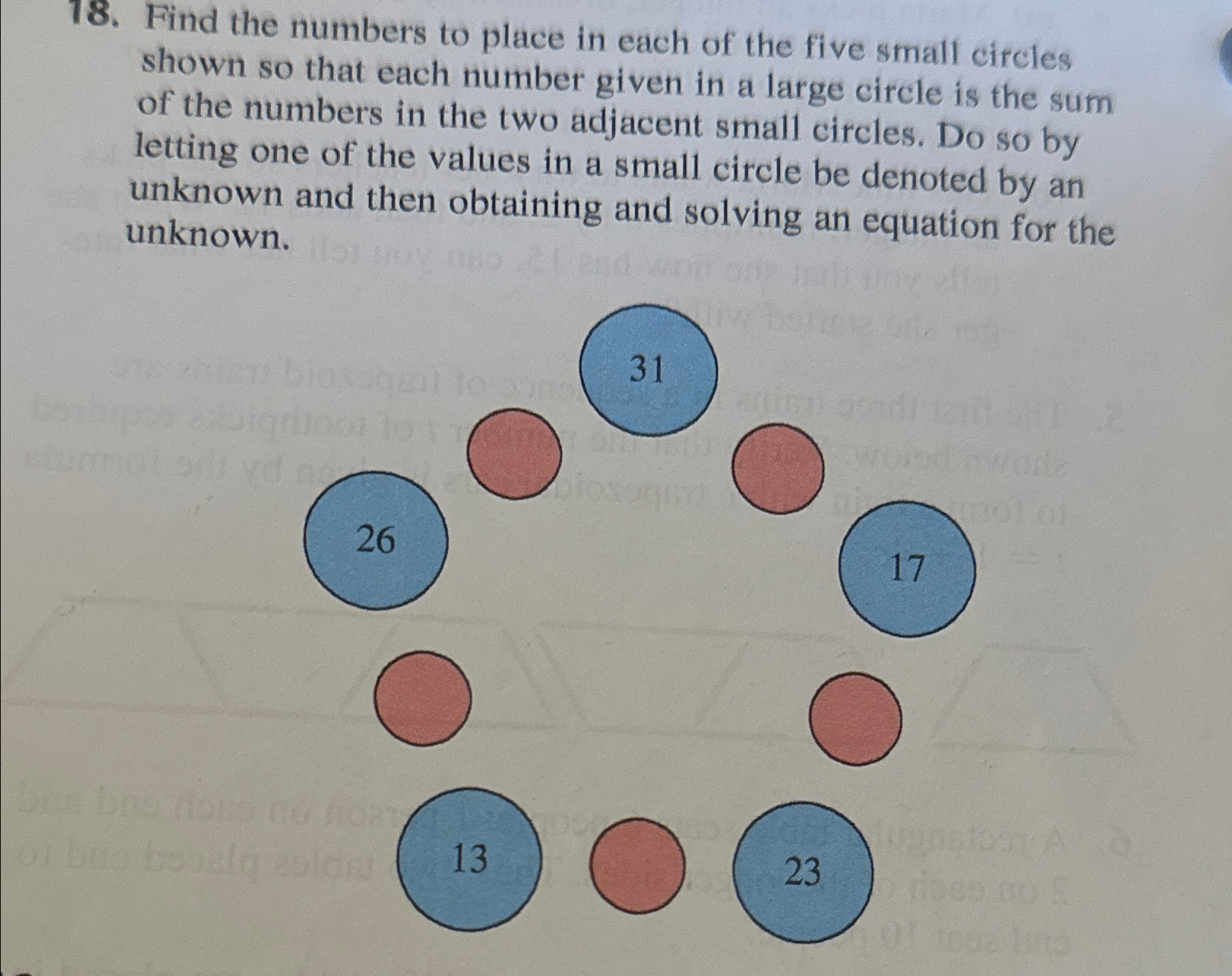 Solved Find the numbers to place in each of the five small | Chegg.com