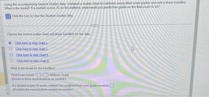 Using the accompanying Student Grades data, construct | Chegg.com