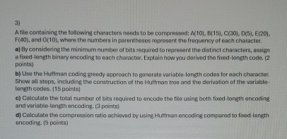 Solved A file containing the following characters needs to | Chegg.com