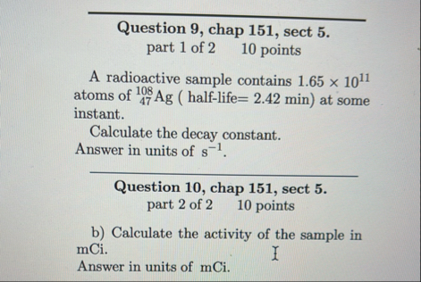 Solved Question 9, ﻿chap 151, ﻿sect 5. ﻿part 1 ﻿of 210 | Chegg.com