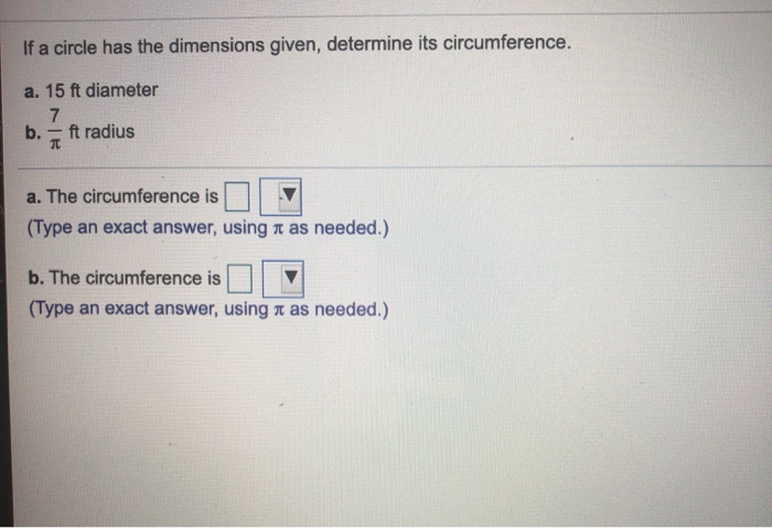 Solved If a circle has the dimensions given, determine its | Chegg.com