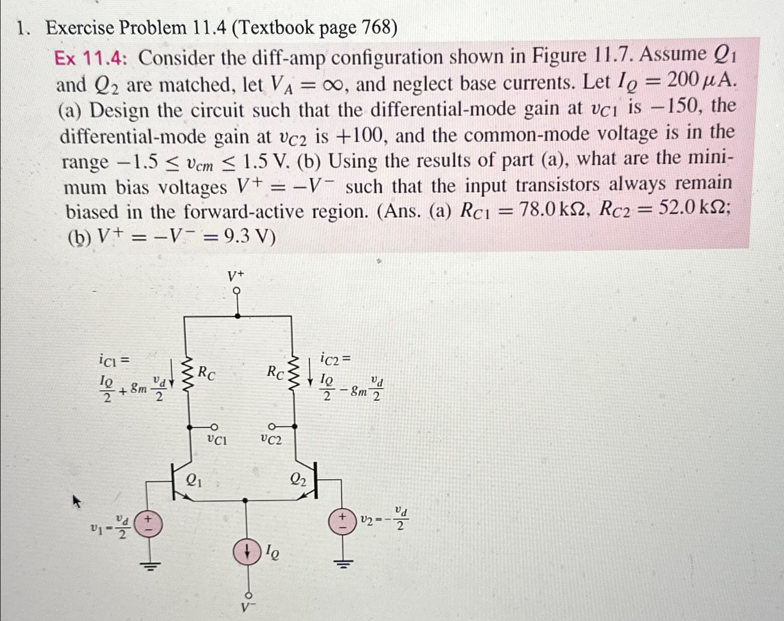 Solved Exercise Problem 11.4 (Textbook page 768)Ex 11.4: | Chegg.com