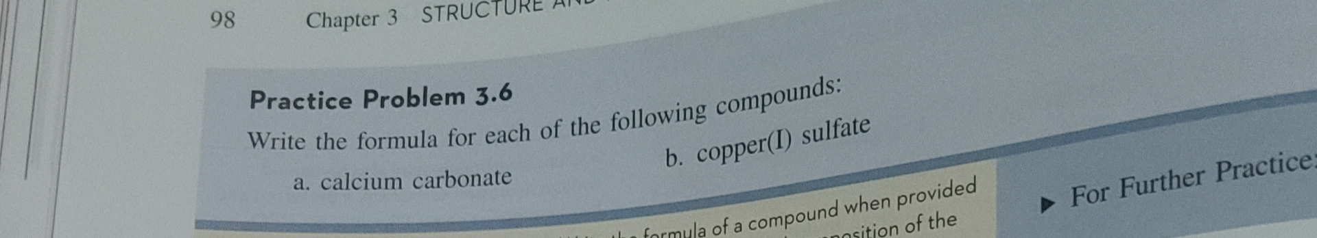 Solved Practice Problem 3.6Write the formula for each of the | Chegg.com