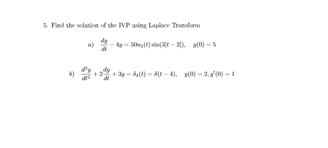 Solved Find the solution of the IVP using Laplace | Chegg.com