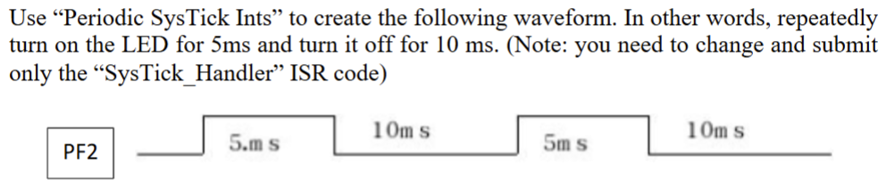 Solved Use "Periodic SysTick Ints" to ﻿create the following | Chegg.com