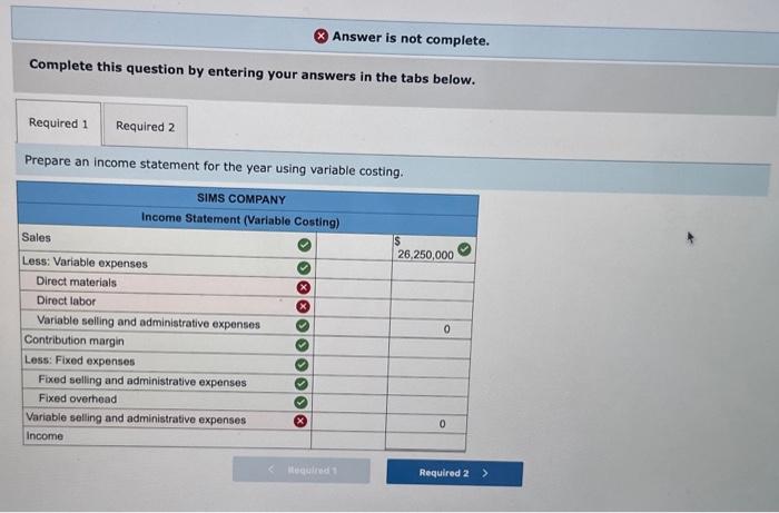 Solved Sims Company began operations on January 1 . Its cost | Chegg.com