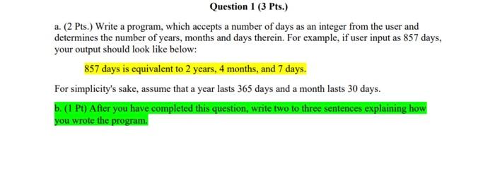 Solved a. (2 Pts.) Write a program, which accepts a number | Chegg.com