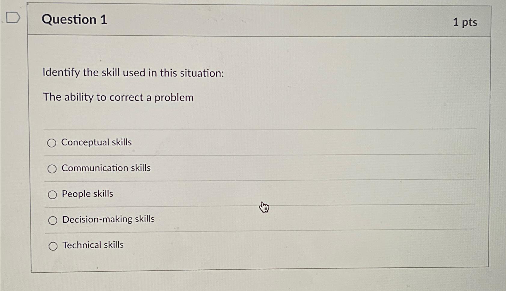 Solved Question 11 ﻿ptsIdentify the skill used in this | Chegg.com