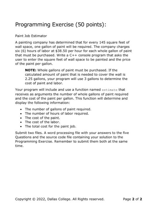 Solved Submit your answers to the following questions in a | Chegg.com