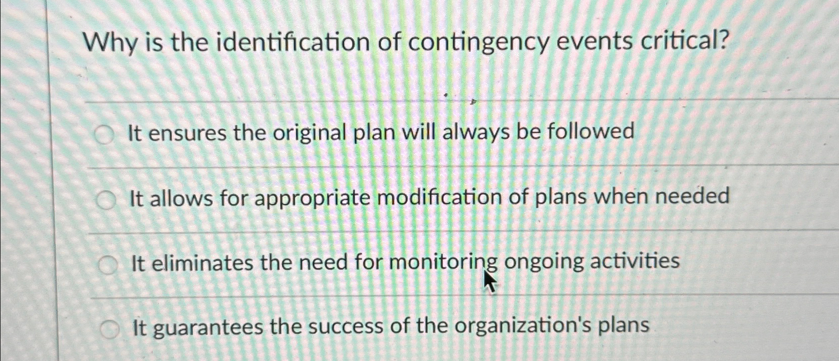 Solved Why is the identification of contingency events | Chegg.com