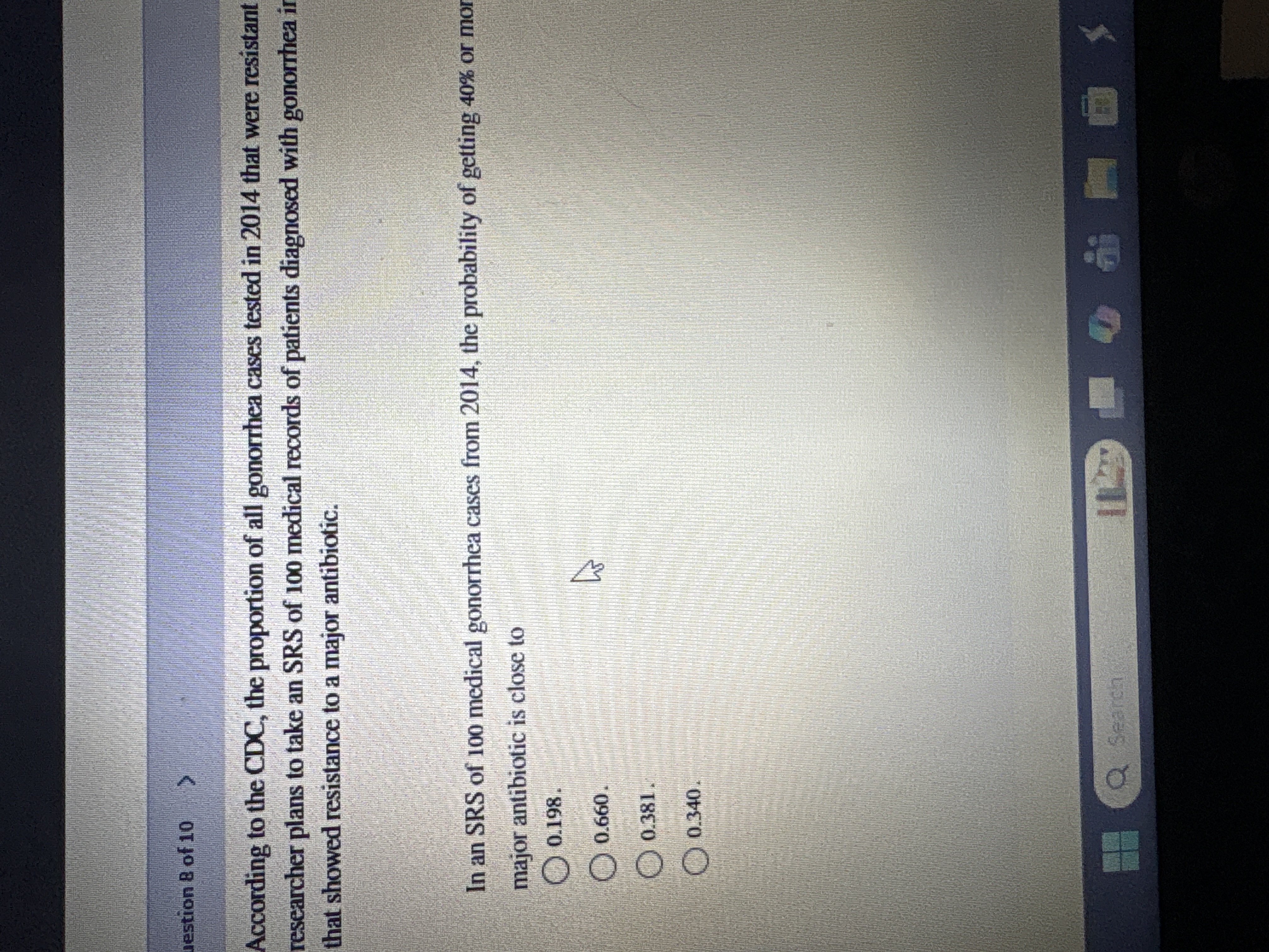 Solved vestion 8 ﻿of 10According to the CDC, ﻿the proportion | Chegg.com