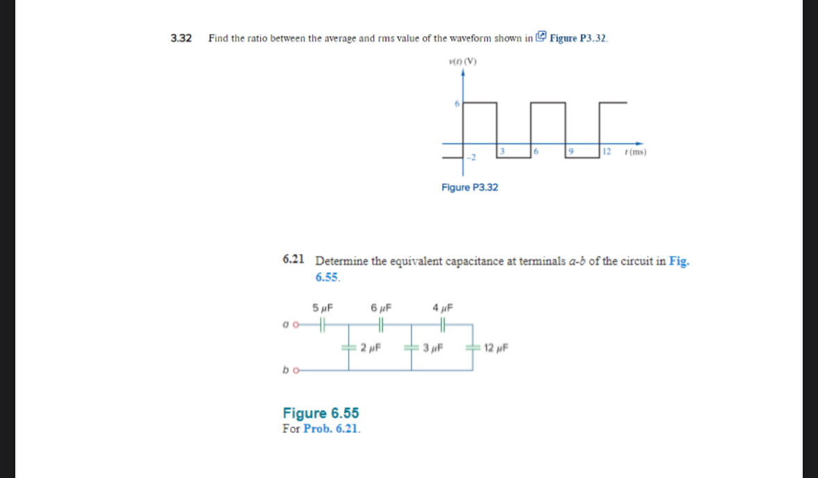 Solved 3.32Find the ratio between the average and rms value | Chegg.com
