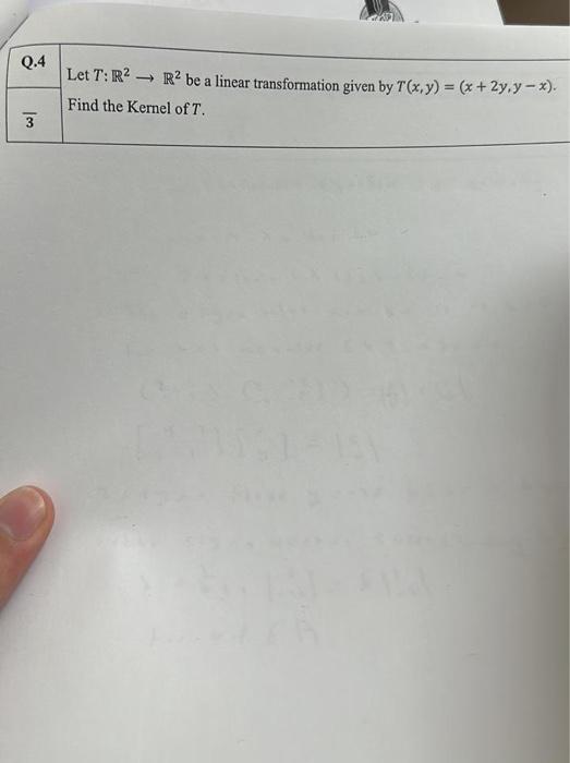Solved \begin{tabular}{|l|l} \hline Q.4 & Let T:R2→R2 be a | Chegg.com