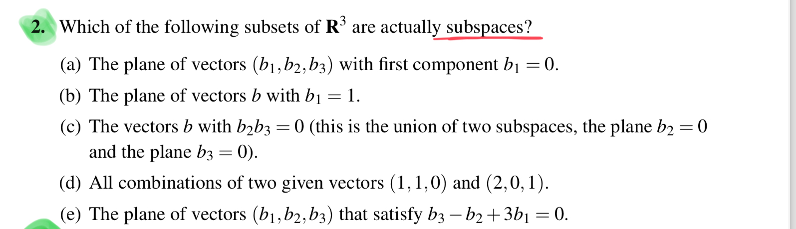 Solved Determine which of the following subsets of R^(3) | Chegg.com