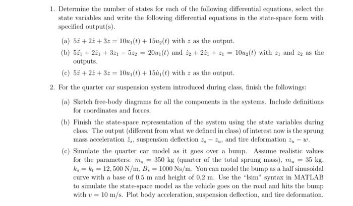 Solved 1. Determine the number of states for each of the | Chegg.com