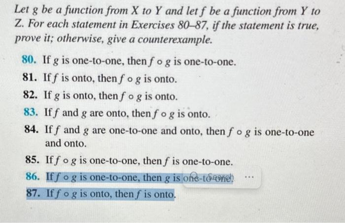 Solved Let g be a function from X to Y and let f be a | Chegg.com