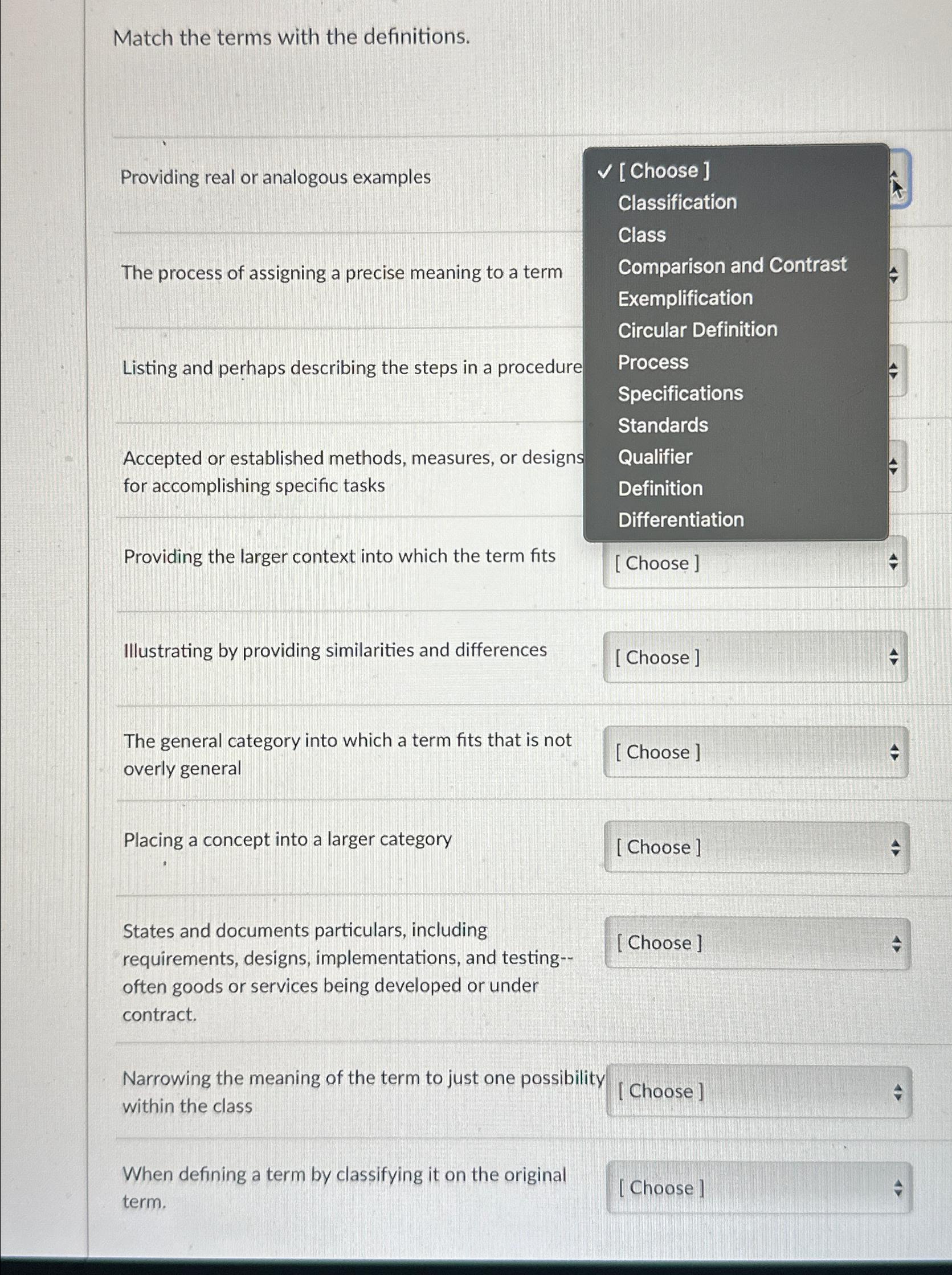 Solved Match the terms with the definitions.Providing real | Chegg.com