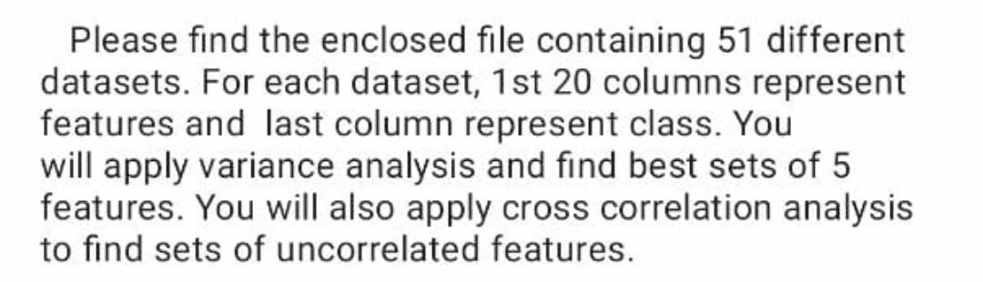 Solved Please find the enclosed file containing 51 different | Chegg.com
