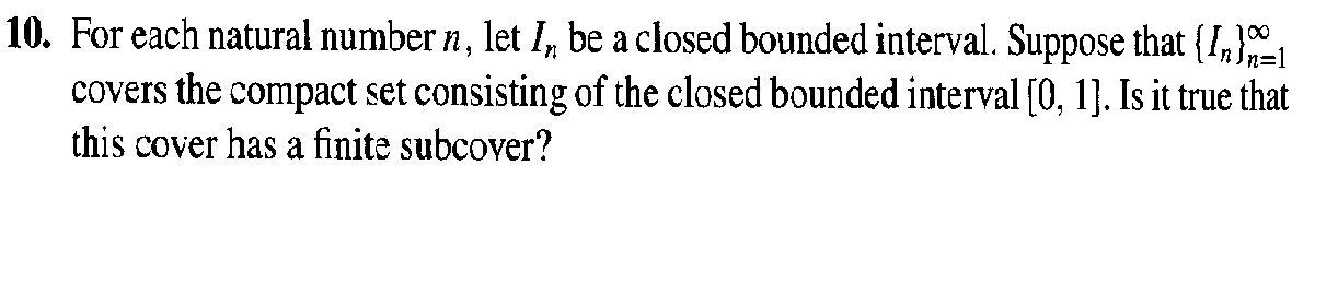 For each natural number n, let In be a closed bounded | Chegg.com