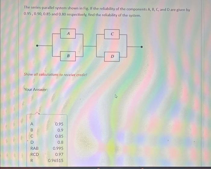 Solved The series-parallel system shown in Fig. If the | Chegg.com