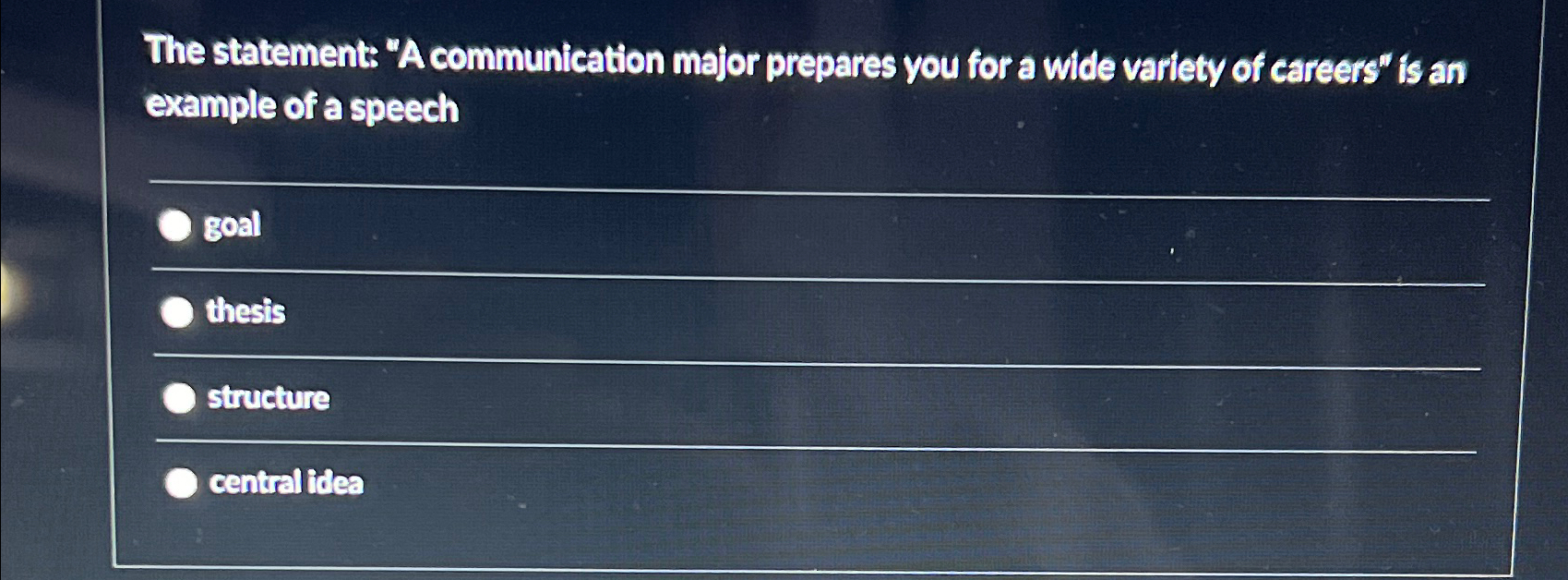 The statement: "A communication major prepares you | Chegg.com