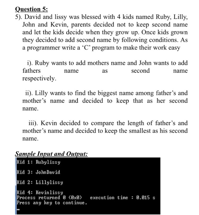 Solved Question 5: 5). David and lissy was blessed with 4 | Chegg.com