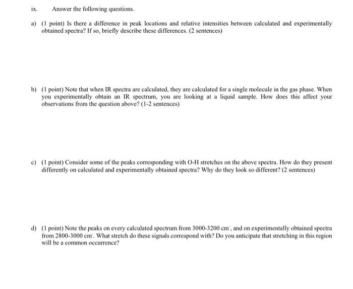 Solved Compare the experimental spectrum provided in Figure | Chegg.com