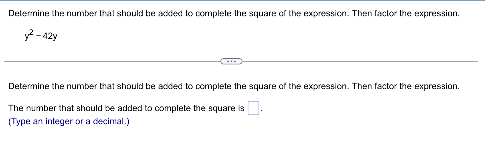 Solved Determine the number that should be added to complete | Chegg.com