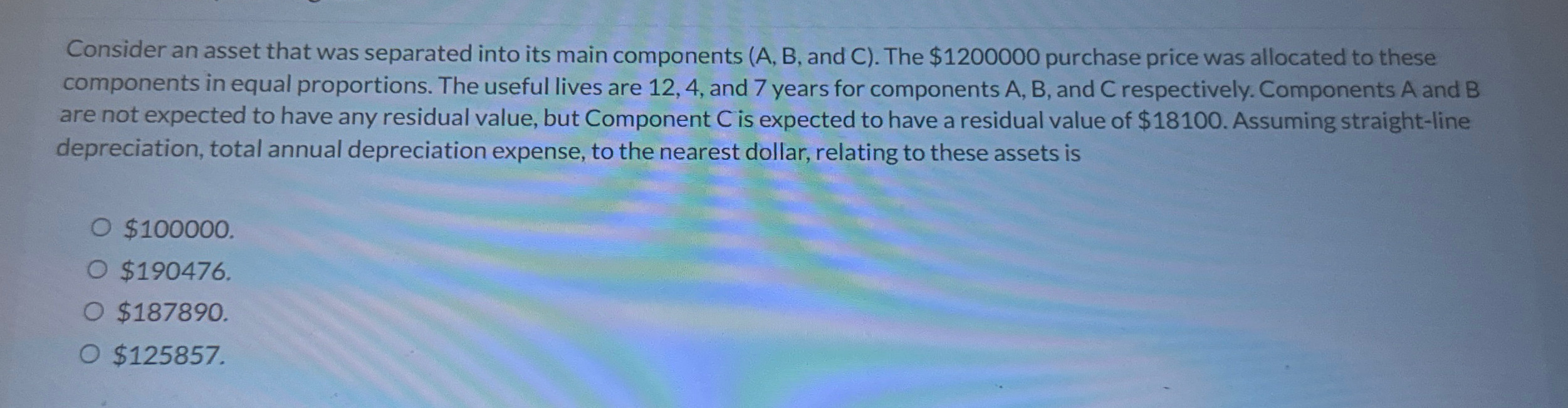 Solved Consider an asset that was separated into its main | Chegg.com
