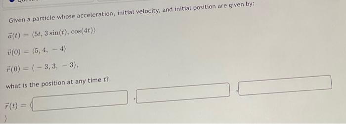 Solved Given a particle whose acceleration, initial | Chegg.com